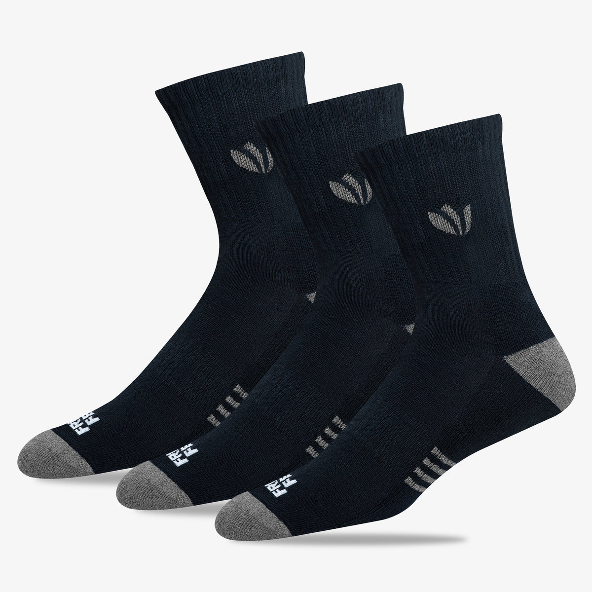 FRESH FEET Men's Cotton Socks with All Day Cushion Comfort, Pack of 3 ...